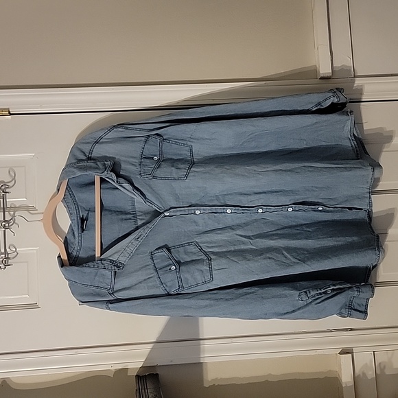 torrid | Tops | Torrid Plus Size 5 Denim Long Sleeved Shirt | Poshmark